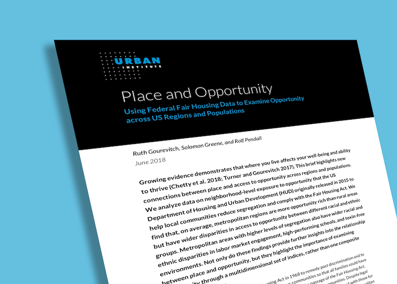 From the Urban Institute: “Place and Opportunity” - Equitable Growth